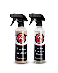 adam's polishes leather care kit - leather cleaner & leather conditioner car cleaning supplies | uv protection for interior accessories steering wheel seat dash vinyl shoe polish jacket