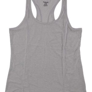 Reebok Womens Marled Jersey Racerback Tank Top, Grey, Large