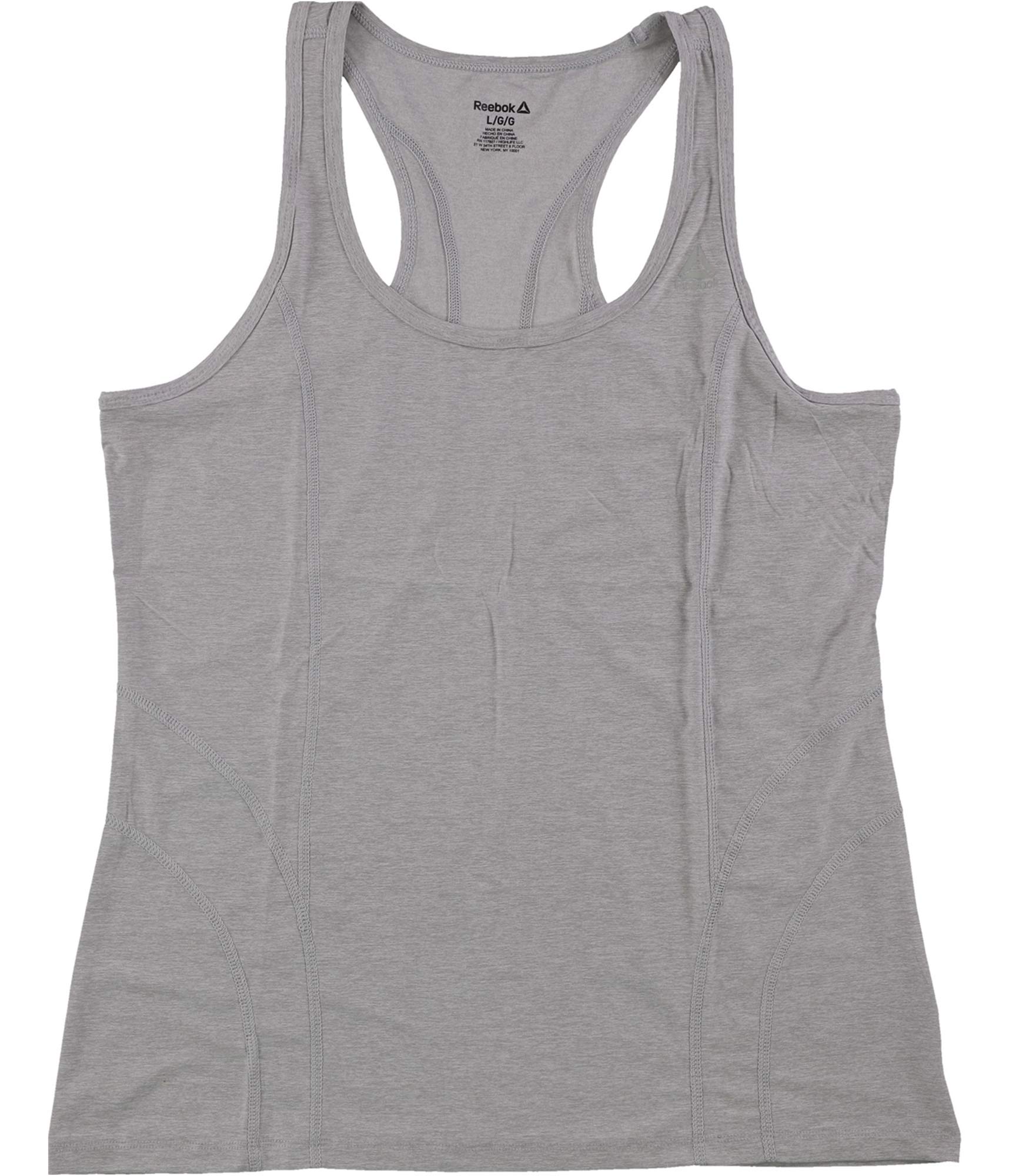 Reebok Womens Marled Jersey Racerback Tank Top, Grey, Large