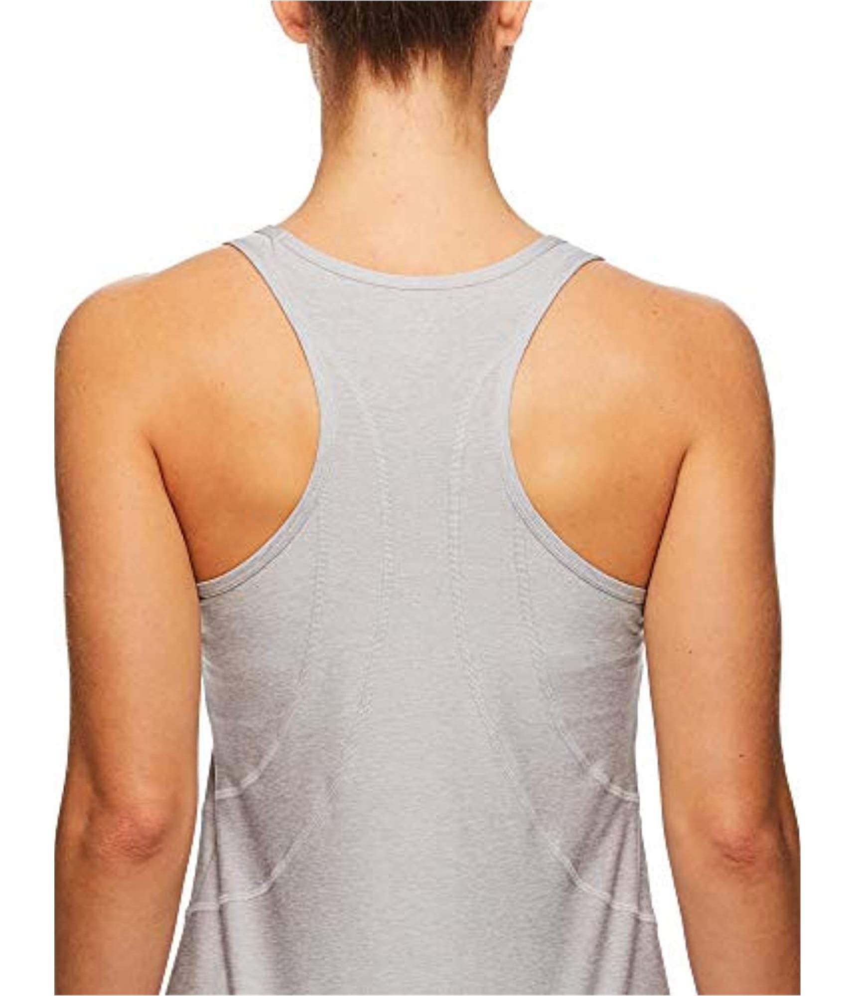 Reebok Womens Marled Jersey Racerback Tank Top, Grey, Large