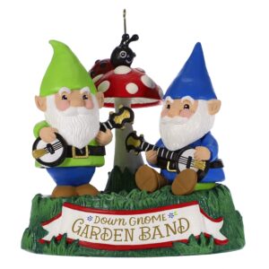 hallmark keepsake christmas ornament 2019 year dated dueling garden gnomes with sound (plays duelin' banjos song),