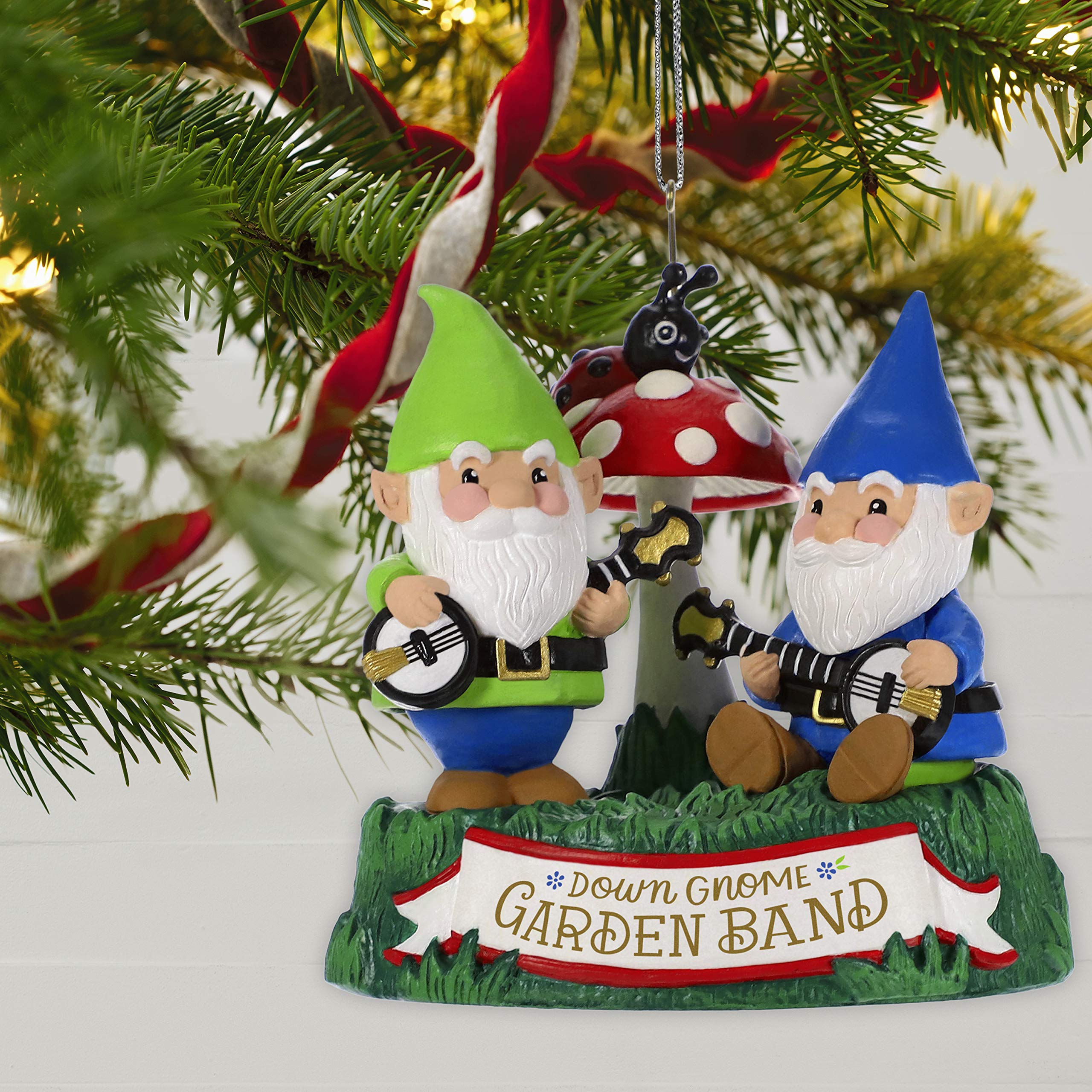 Hallmark Keepsake Christmas Ornament 2019 Year Dated Dueling Garden Gnomes with Sound (Plays Duelin' Banjos Song),