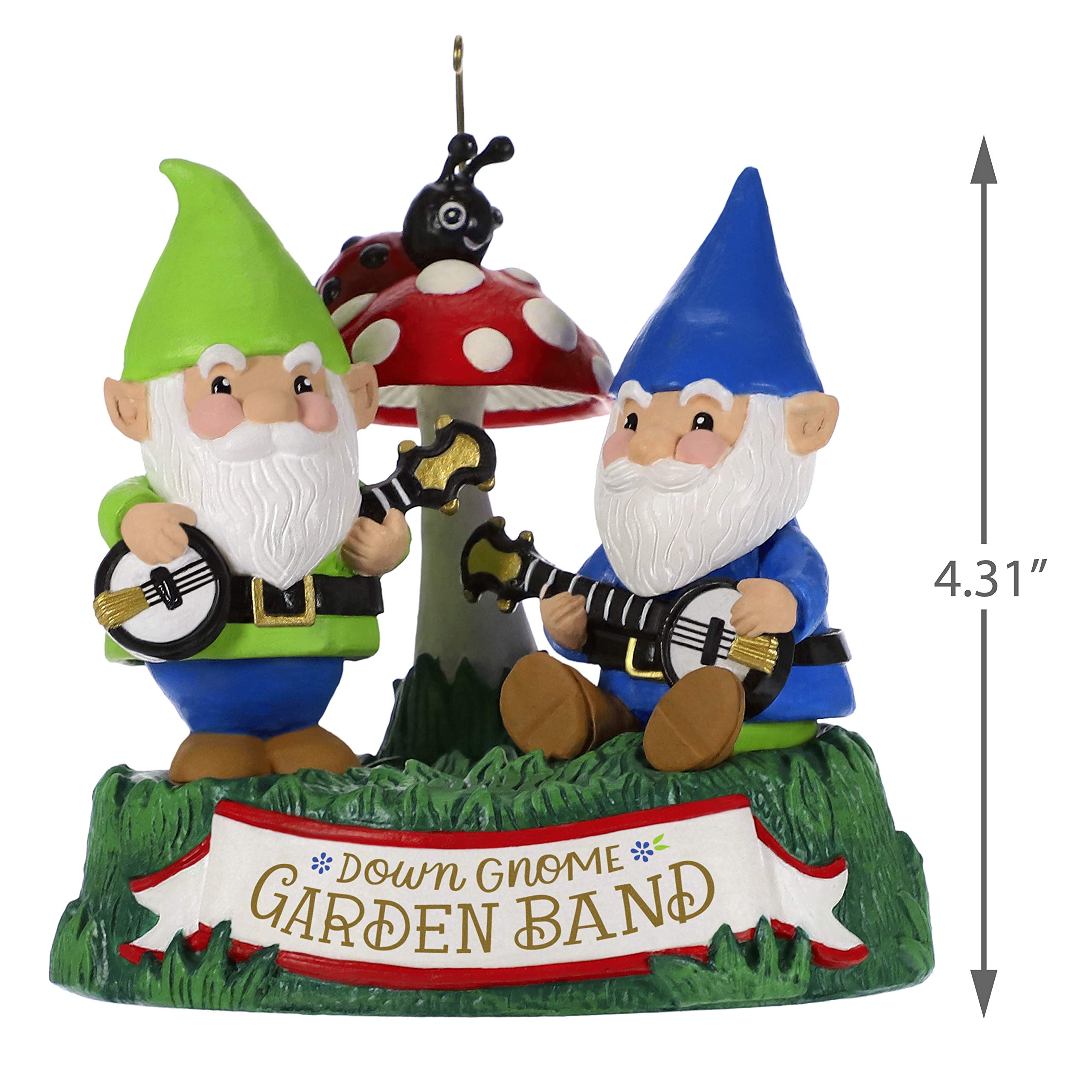 Hallmark Keepsake Christmas Ornament 2019 Year Dated Dueling Garden Gnomes with Sound (Plays Duelin' Banjos Song),