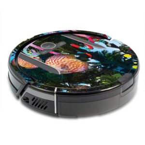 mightyskins skin compatible with shark ion robot r85 vacuum minimum coverage - psychedelic vacation | protective, durable, and unique vinyl decal wrap cover | easy to apply, remove | made in the usa