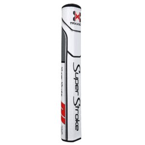 superstroke traxion tour golf putter grip,white/red/gray (tour 5.0) | advanced surface texture that improves feedback and tack | minimize grip pressure with a unique parallel design | tech-port