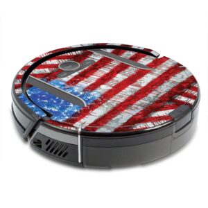 mightyskins skin compatible with shark ion robot r85 vacuum minimum coverage - flag drips | protective, durable, and unique vinyl wrap cover | easy to apply, remove | made in the usa