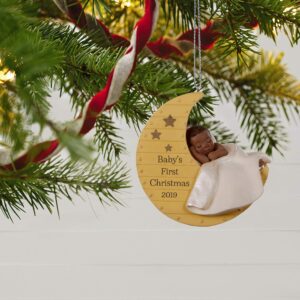 Hallmark Keepsake 1799QSM7807 Christmas Ornament 2019 Year Dated, African-American Baby's First Christmas Ornament