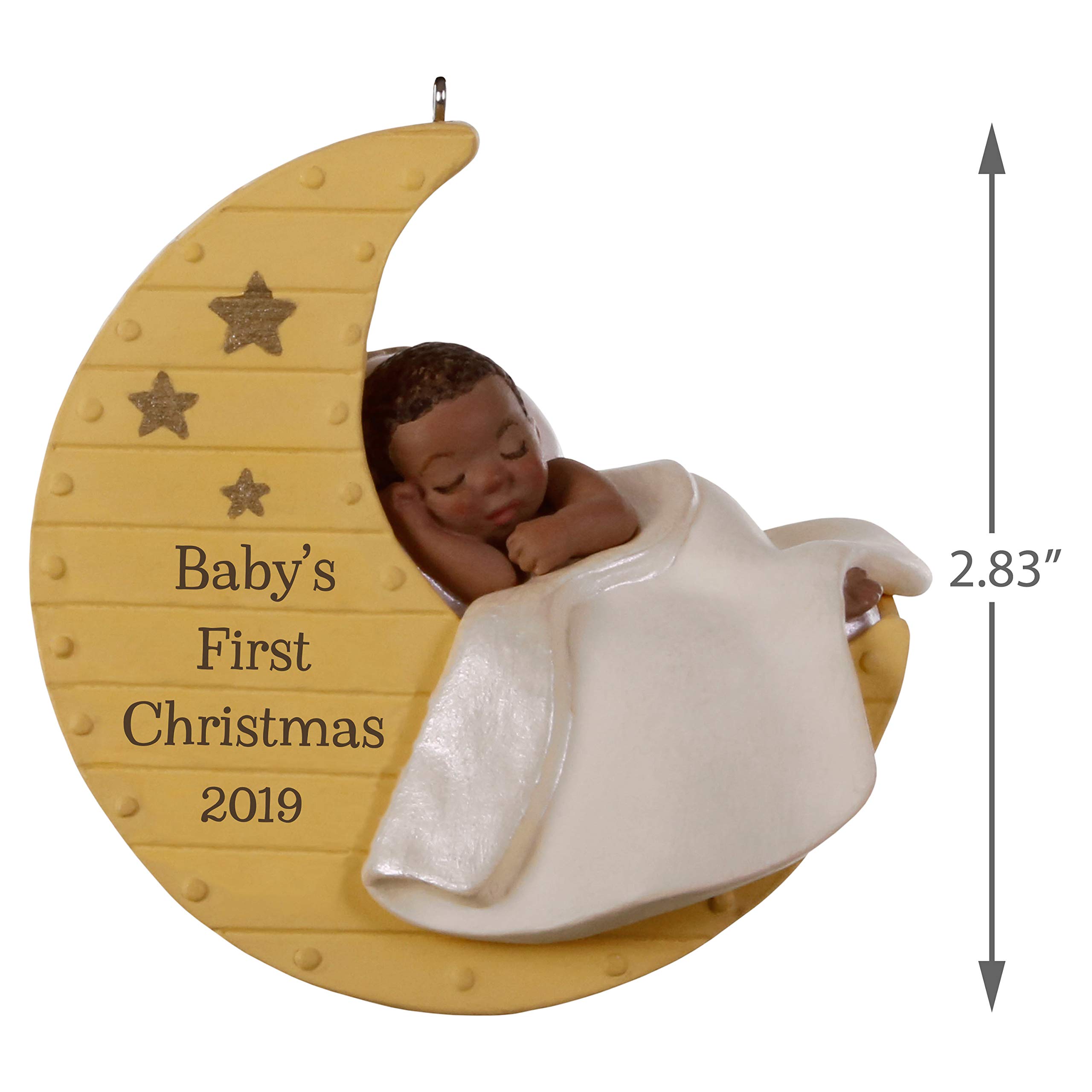 Hallmark Keepsake 1799QSM7807 Christmas Ornament 2019 Year Dated, African-American Baby's First Christmas Ornament