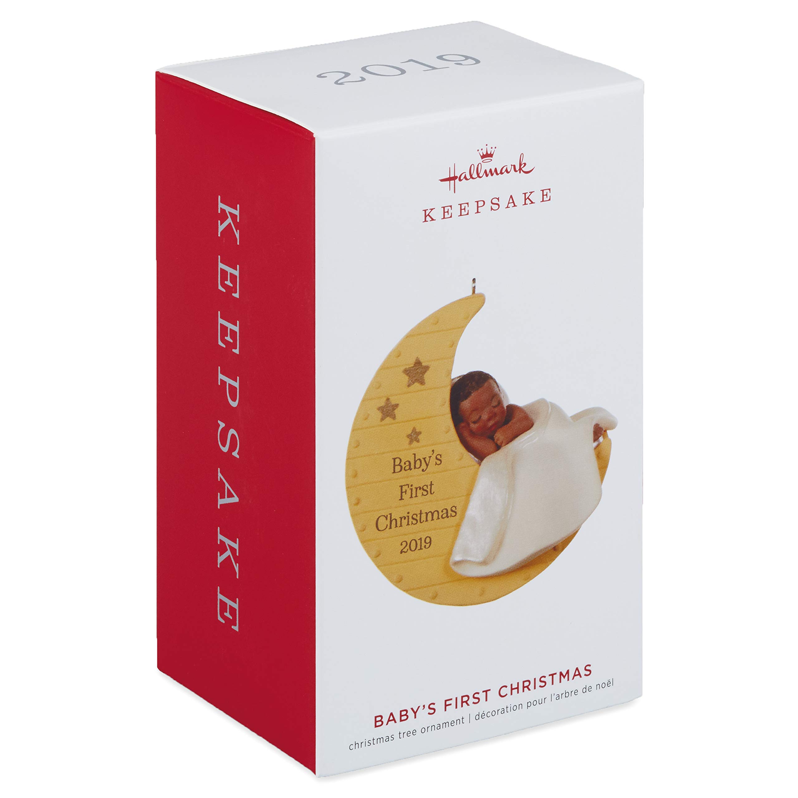 Hallmark Keepsake 1799QSM7807 Christmas Ornament 2019 Year Dated, African-American Baby's First Christmas Ornament