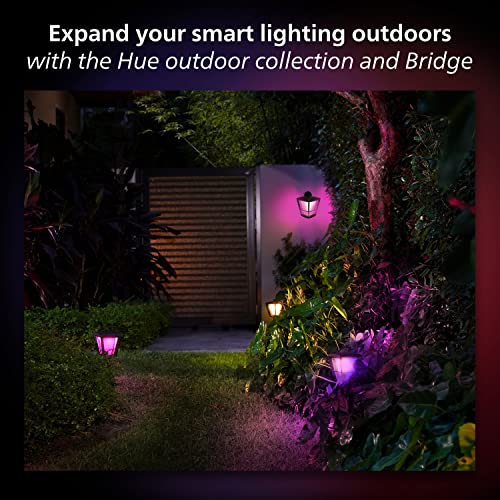 Philips Hue Econic Down Outdoor Smart Wall Light, Black - E26 White and Color Ambiance LED Color-Changing Bulb - 1 Pack - Requires Hue Bridge - Control with Hue App and Voice - Weatherproof