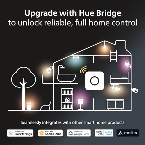 Philips Hue Econic Down Outdoor Smart Wall Light, Black - E26 White and Color Ambiance LED Color-Changing Bulb - 1 Pack - Requires Hue Bridge - Control with Hue App and Voice - Weatherproof