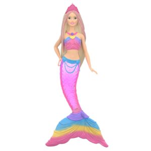 hallmark keepsake christmas ornament 2019 year dated barbie, rainbow lights mermaid