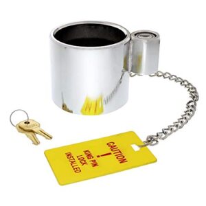 united pacific 90107 - kingpin lock - heavy duty steel king pin lock with 12" warning tag