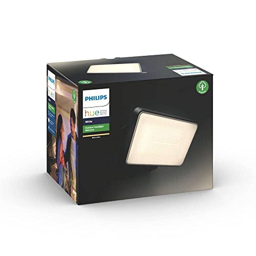 Philips Hue Welcome Outdoor White Smart Floodlight, Works with Amazon Alexa, Apple Homekit, and Google Assistant, Hue Bridge Required, 1 Count (Pack of 1)