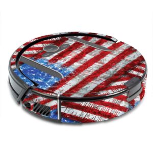 mightyskins skin compatible with shark ion robot r85 vacuum - flag drips | protective, durable, and unique vinyl decal wrap cover | easy to apply, remove, and change styles | made in the usa