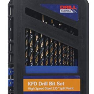 Drill America - KFD29J-RB 29 Piece Heavy Duty High Speed Steel Drill Bit Set with Black and Gold Finish in Rectangular Case (1/16" - 1/2" x 64ths), KFD Series