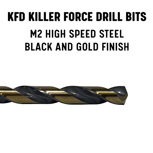 Drill America - KFD29J-RB 29 Piece Heavy Duty High Speed Steel Drill Bit Set with Black and Gold Finish in Rectangular Case (1/16" - 1/2" x 64ths), KFD Series