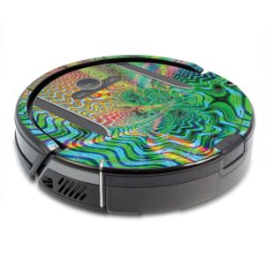 mightyskins skin compatible with shark ion robot r85 vacuum minimum coverage - psychedelic | protective, durable, and unique vinyl wrap cover | easy to apply, remove | made in the usa