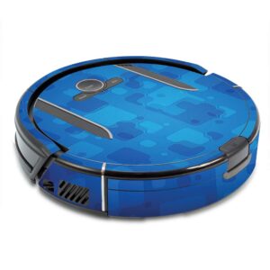 mightyskins skin compatible with shark ion robot r85 vacuum - blue retro | protective, durable, and unique vinyl decal wrap cover | easy to apply, remove, and change styles | made in the usa