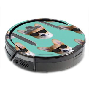 mightyskins skin compatible with shark ion robot r85 vacuum minimum coverage - cool corgi | protective, durable, and unique vinyl wrap cover | easy to apply, remove | made in the usa