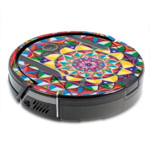 mightyskins skin compatible with shark ion robot r85 vacuum minimum coverage - rainbow kaleidoscope | protective, durable, and unique vinyl decal wrap cover | easy to apply, remove | made in the usa