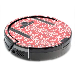 mightyskins skin compatible with shark ion robot r85 vacuum minimum coverage - coral damask | protective, durable, and unique vinyl wrap cover | easy to apply, remove | made in the usa