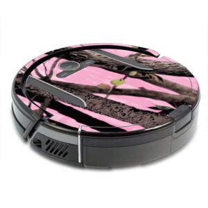 mightyskins skin compatible with shark ion robot r85 vacuum minimum coverage - pink tree camo | protective, durable, and unique vinyl wrap cover | easy to apply, remove | made in the usa