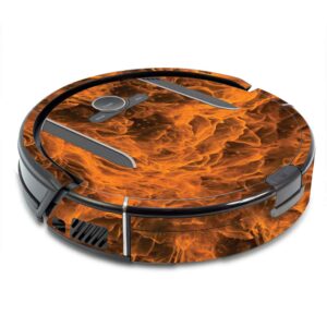 mightyskins skin compatible with shark ion robot r85 vacuum - burning up | protective, durable, and unique vinyl decal wrap cover | easy to apply, remove, and change styles | made in the usa