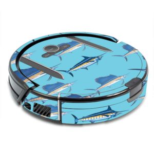 mightyskins skin compatible with shark ion robot r85 vacuum - billfish stripes | protective, durable, and unique vinyl decal wrap cover | easy to apply, remove, and change styles | made in the usa