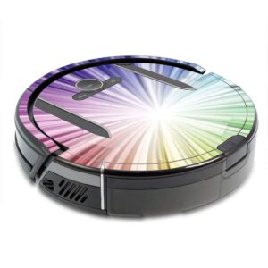 mightyskins skin compatible with shark ion robot r85 vacuum minimum coverage - rainbow explosion | protective, durable, and unique vinyl decal wrap cover | easy to apply, remove | made in the usa