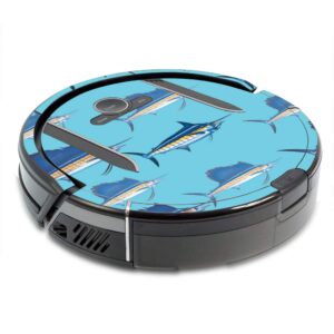 mightyskins skin compatible with shark ion robot r85 vacuum minimum coverage - billfish stripes | protective, durable, and unique vinyl decal wrap cover | easy to apply, remove | made in the usa