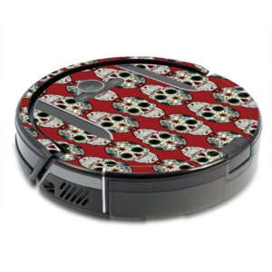 mightyskins skin compatible with shark ion robot r85 vacuum minimum coverage - sugar skull | protective, durable, and unique vinyl wrap cover | easy to apply, remove | made in the usa