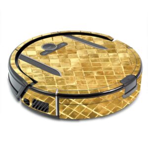 mightyskins skin compatible with shark ion robot r85 vacuum - gold tiles | protective, durable, and unique vinyl decal wrap cover | easy to apply, remove, and change styles | made in the usa