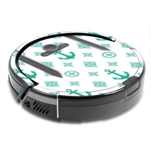 mightyskins skin compatible with shark ion robot r85 vacuum minimum coverage - teal designer | protective, durable, and unique vinyl wrap cover | easy to apply, remove | made in the usa