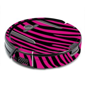 mightyskins skin compatible with shark ion robot r85 vacuum - pink zebra | protective, durable, and unique vinyl decal wrap cover | easy to apply, remove, and change styles | made in the usa