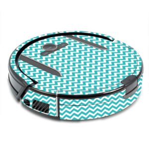 mightyskins skin compatible with shark ion robot r85 vacuum - turquoise chevron | protective, durable, and unique vinyl decal wrap cover | easy to apply, remove, and change styles | made in the usa