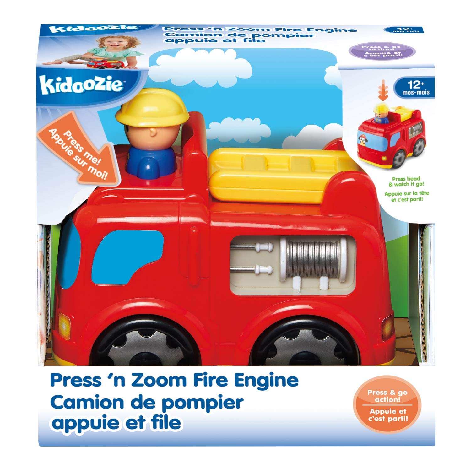 Kidoozie Press 'N Zoom Fire Engine