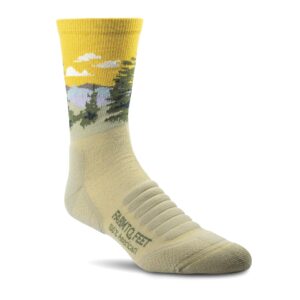 farm to feet desert tan cascade locks crew socks, large