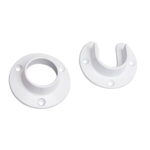 Pole Sockets, White Zinc, Pr.