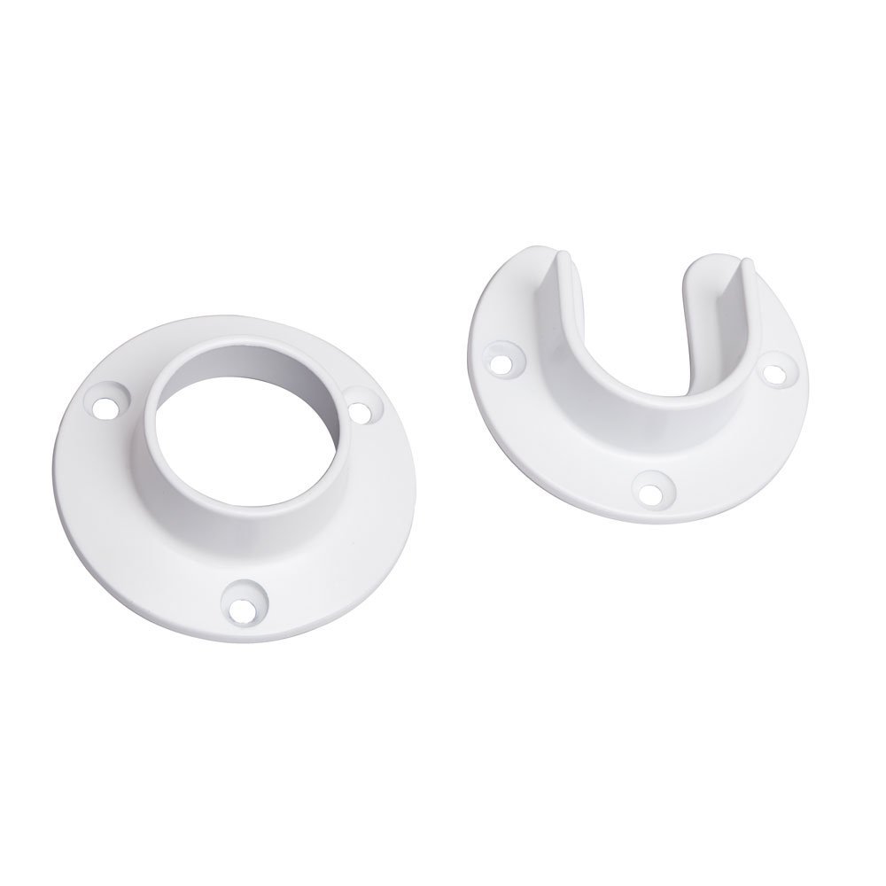 Pole Sockets, White Zinc, Pr.