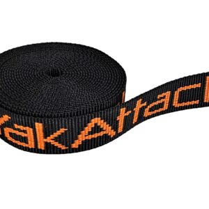 YakAttack 12' Cam Strap - Heavy Duty Polyester Kayak Tie Down with Protective Rubber Buckle, Black/Orange - 2 Pack (YEP-1006-12) | Kayak Fishing Accessories