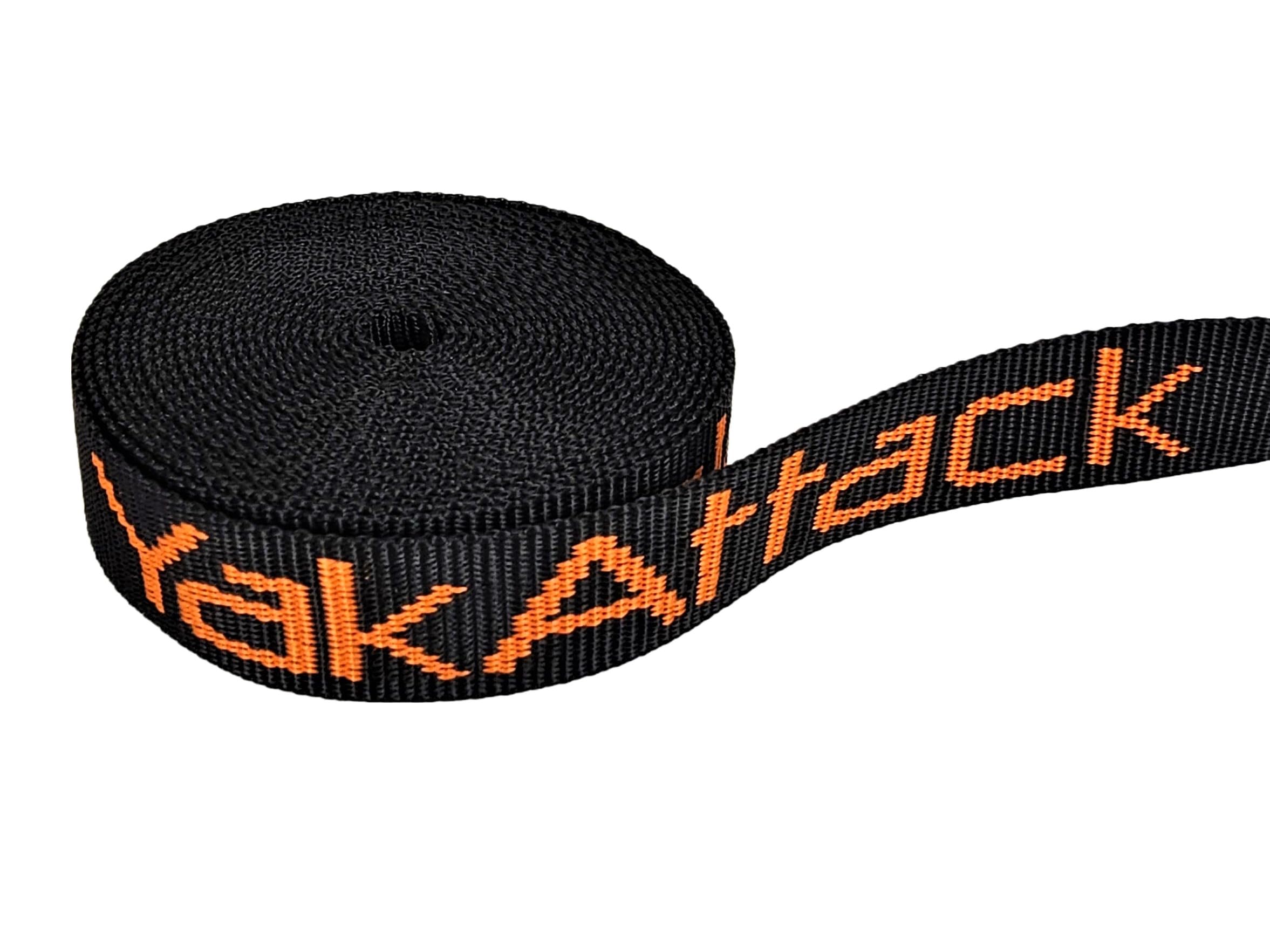 YakAttack 12' Cam Strap - Heavy Duty Polyester Kayak Tie Down with Protective Rubber Buckle, Black/Orange - 2 Pack (YEP-1006-12) | Kayak Fishing Accessories