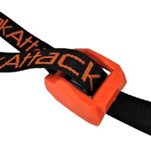 YakAttack 12' Cam Strap - Heavy Duty Polyester Kayak Tie Down with Protective Rubber Buckle, Black/Orange - 2 Pack (YEP-1006-12) | Kayak Fishing Accessories