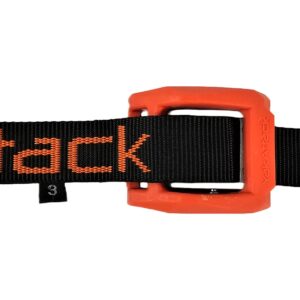 YakAttack 12' Cam Strap - Heavy Duty Polyester Kayak Tie Down with Protective Rubber Buckle, Black/Orange - 2 Pack (YEP-1006-12) | Kayak Fishing Accessories