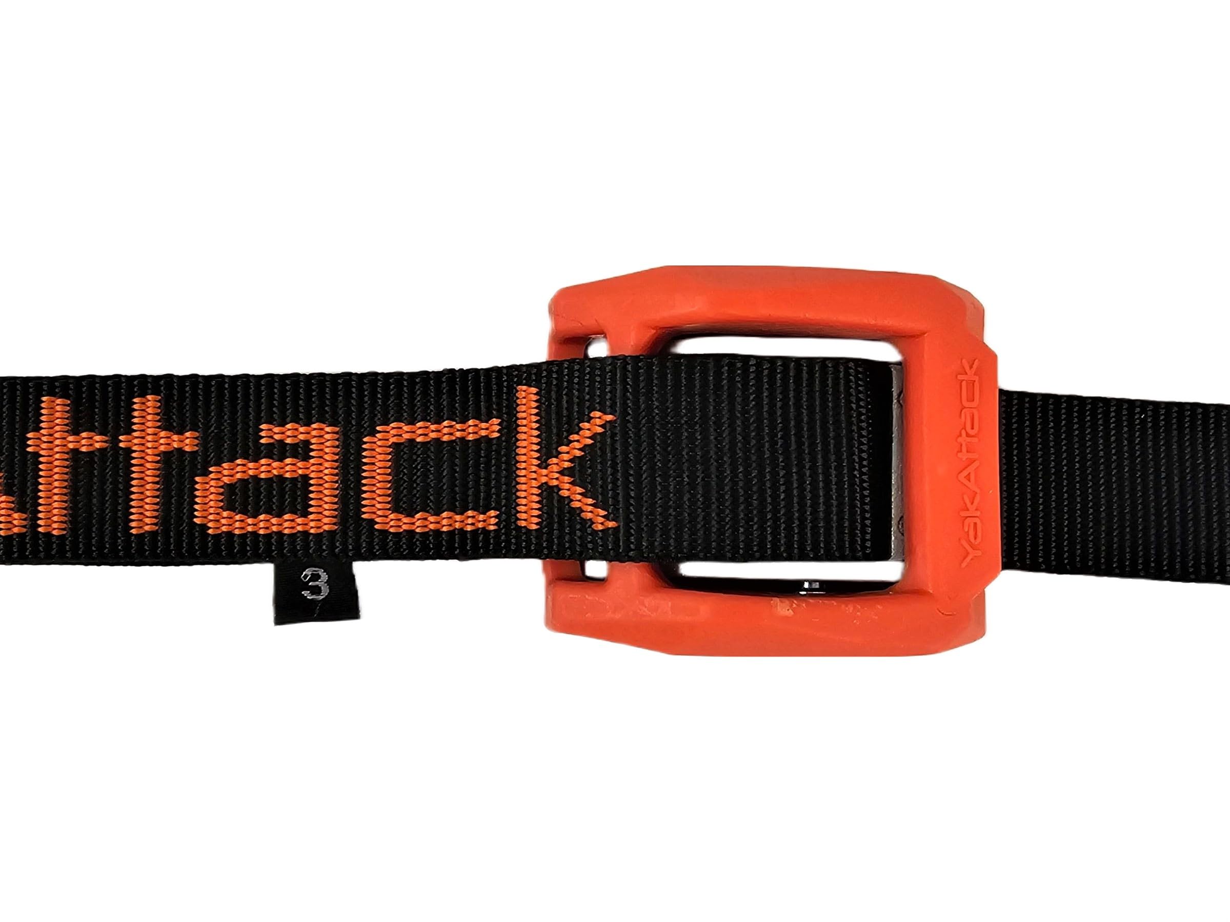 YakAttack 12' Cam Strap - Heavy Duty Polyester Kayak Tie Down with Protective Rubber Buckle, Black/Orange - 2 Pack (YEP-1006-12) | Kayak Fishing Accessories