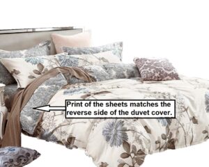 swanson beddings daisy silhouette 100% cotton sheet set : fitted sheet, flat sheet and two matching pillowcases (queen)