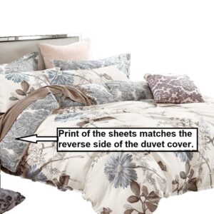 Swanson Beddings Daisy Silhouette 100% Cotton Sheet Set : Fitted Sheet, Flat Sheet and Two Matching Pillowcases (Queen)