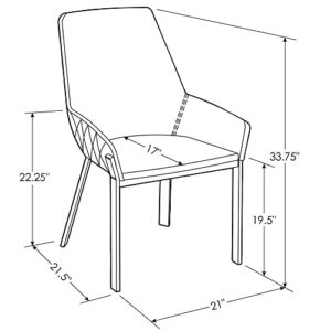 ZURI Sydney White Leatherette Dining Chair with Brushed Stainless Steel Legs