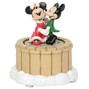 department 56 disney village accessories mickey and minnie mouse dance animated figurine, 3.98 inch, multicolor