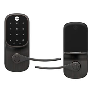 yale assure lever, touchscreen keypad door lever (for doors with no deadbolt) - keyless entry with pin code unlocking and one-touch or auto-locking - oil rubbed bronze